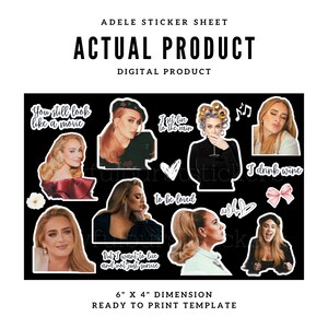 Adele Sticker Sheet. Adele Merch. Adele Fans. Digital Sticker. INSTANT DOWNLOAD - Etsy