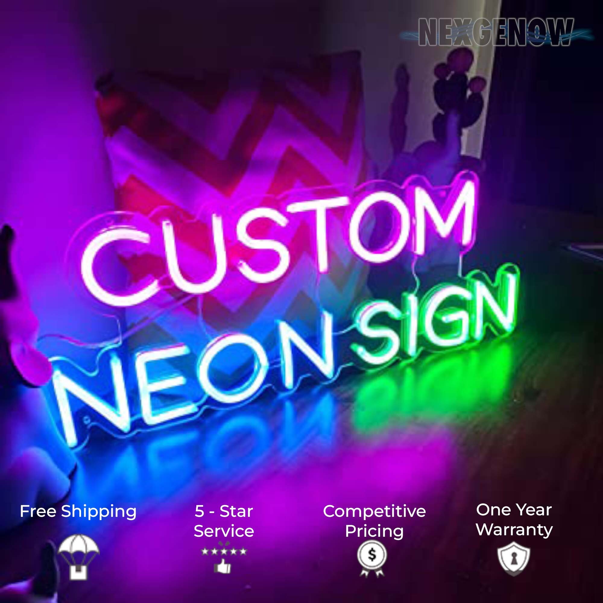 Neon Signs Custom Made Free Shipping RGB Optional - Etsy