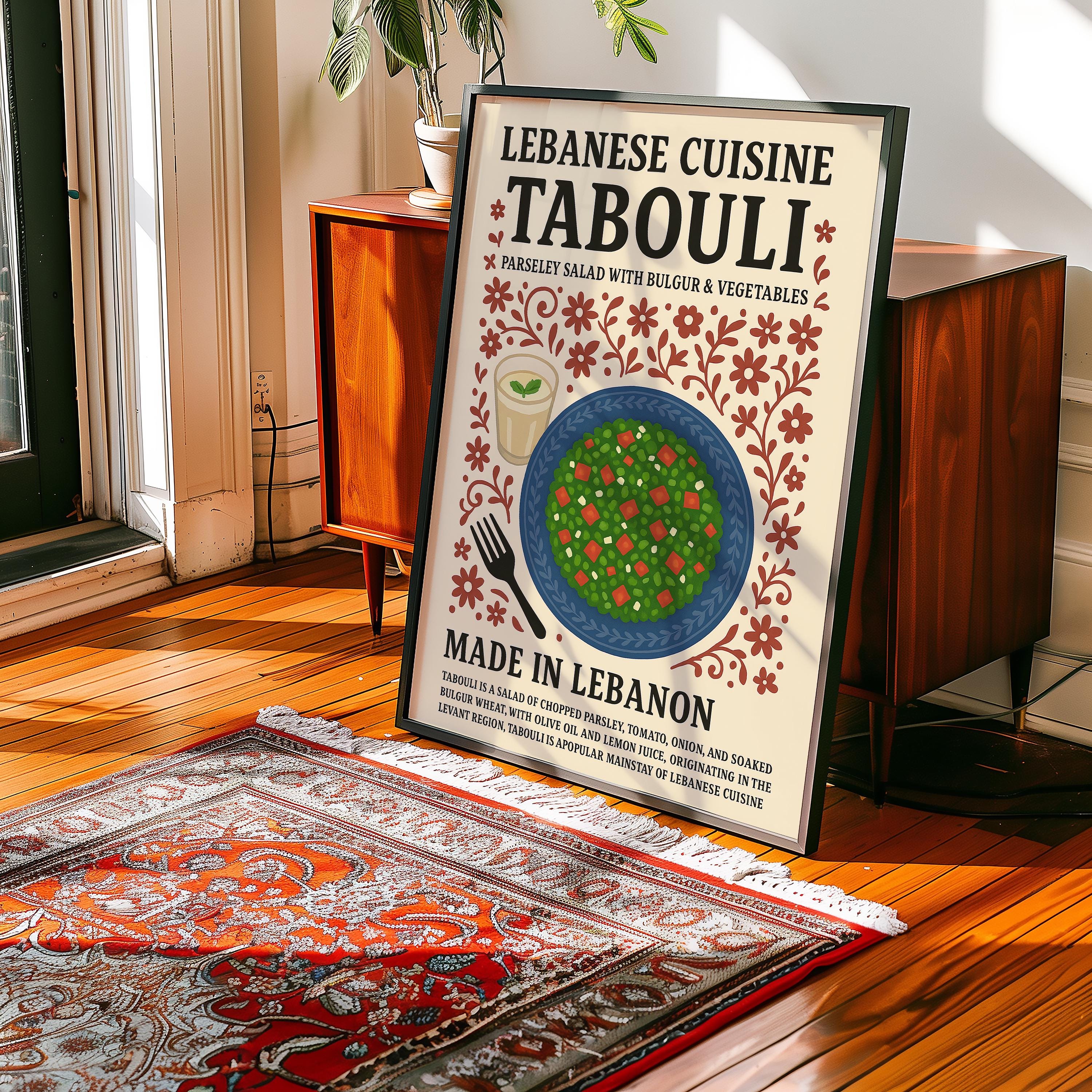 Tabouli, Labanese Cuisine, Lebanon Wall Art, Food Art,made in Lebanon ...