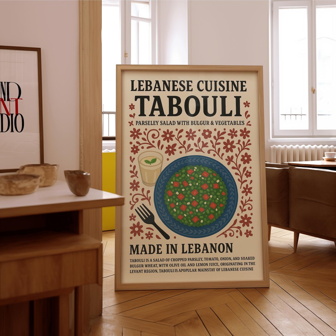 Tabouli, Labanese Cuisine, Lebanon Wall Art, Food Art,made in Lebanon ...