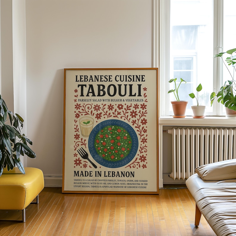 Tabouli, Labanese Cuisine, Lebanon Wall Art, Food Art,made in Lebanon ...
