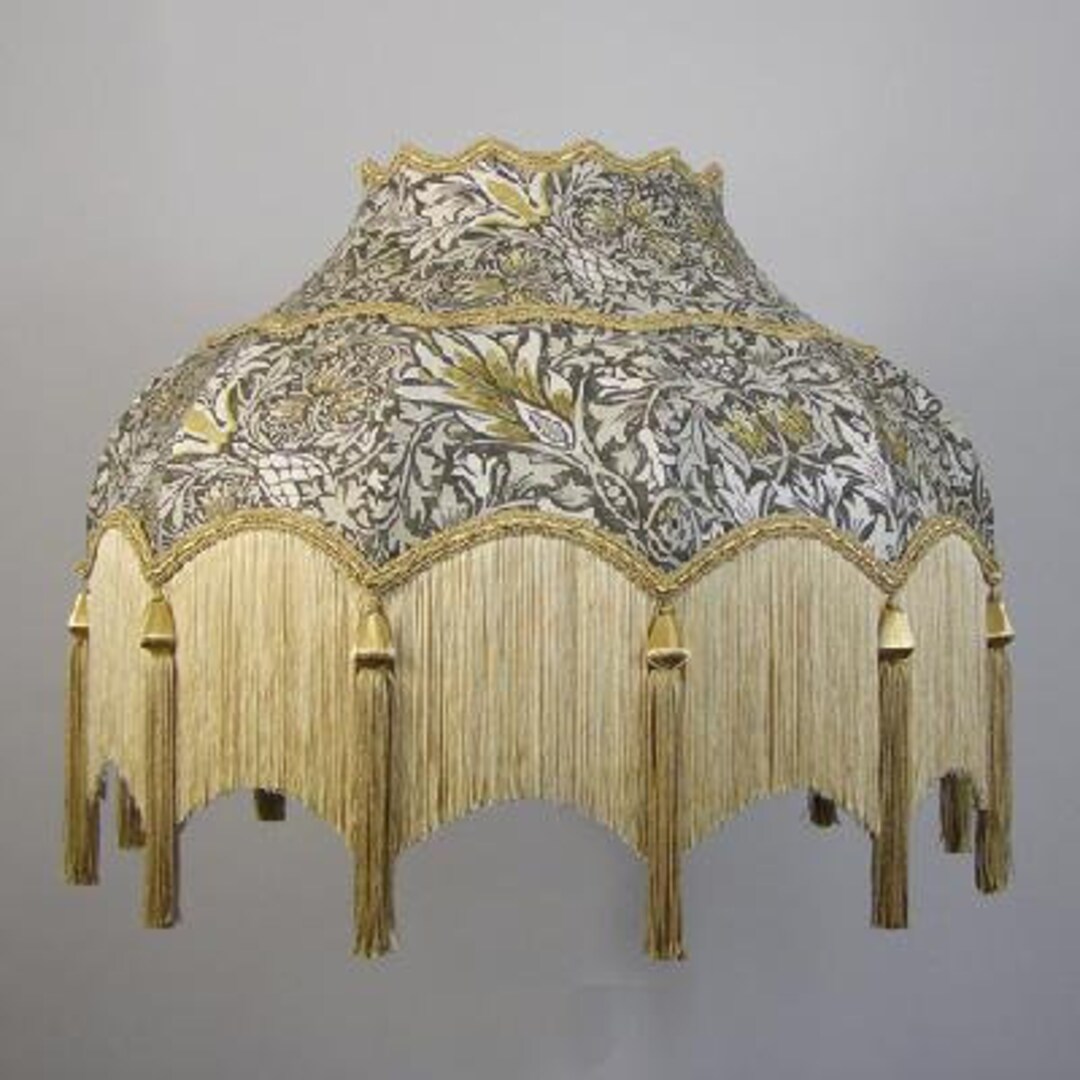 Vintage Victorian Lampshade in William Morris Snakeshead Design With ...