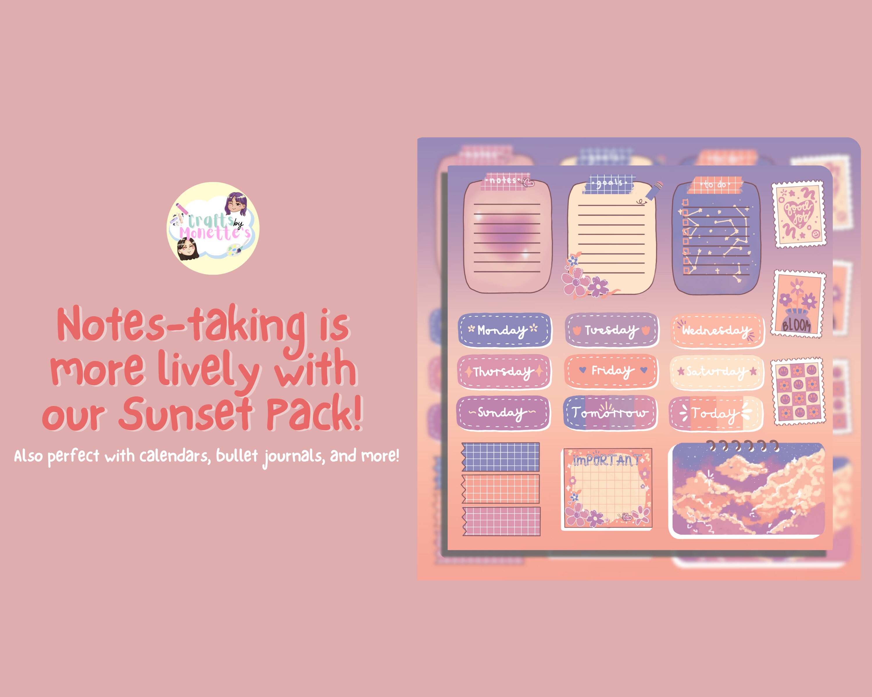 Note Taking Digital Stickers for Students - Etsy