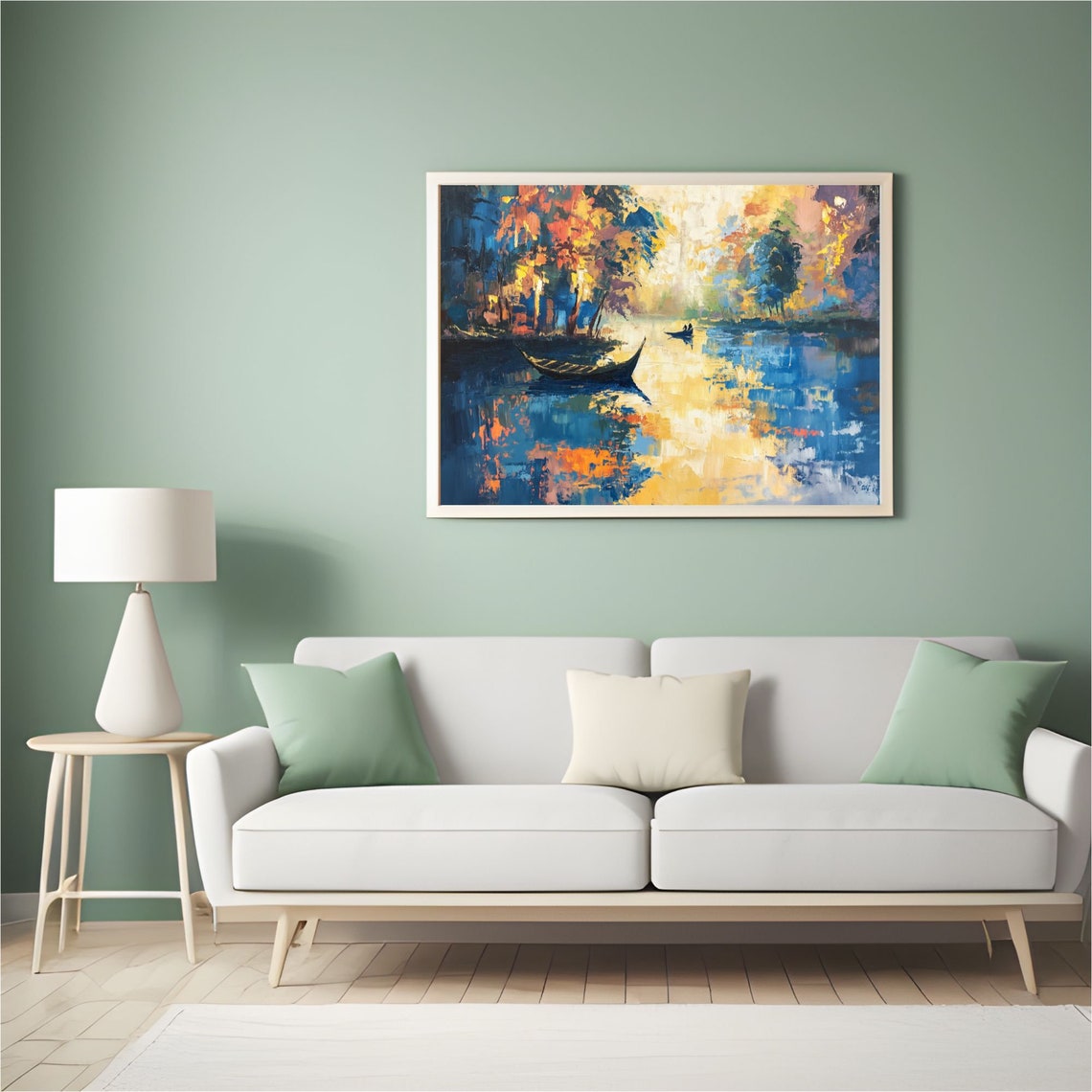 Myanmar River Oil Painting, Original Vietnamese Art, Burmese Artist ...