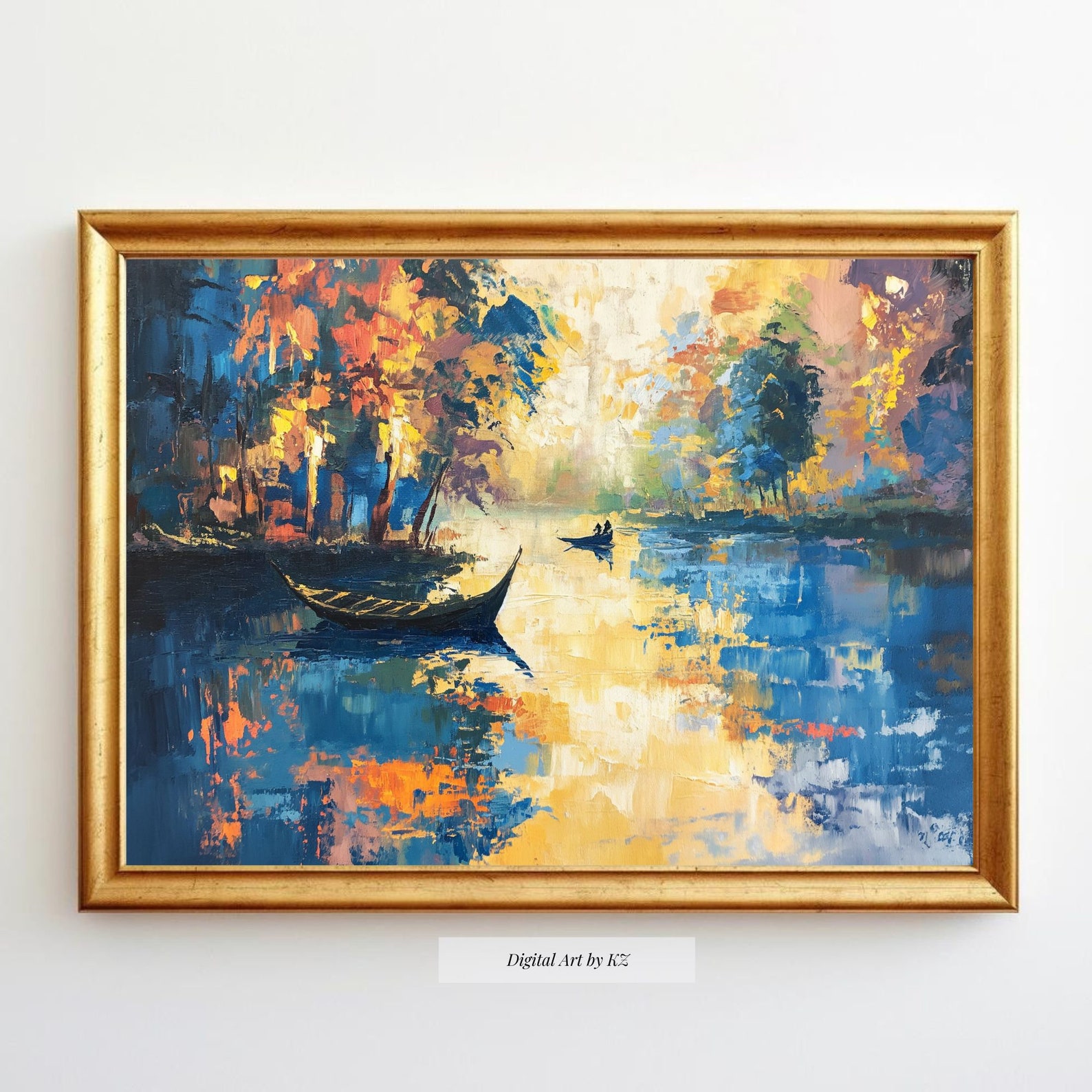 Myanmar River Oil Painting, Original Vietnamese Art, Burmese Artist ...