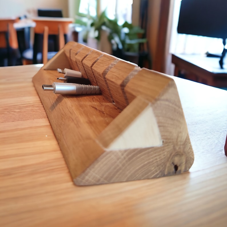 Wooden Wire Holder, Wooden Cable and Charger Organizer, Desk ...