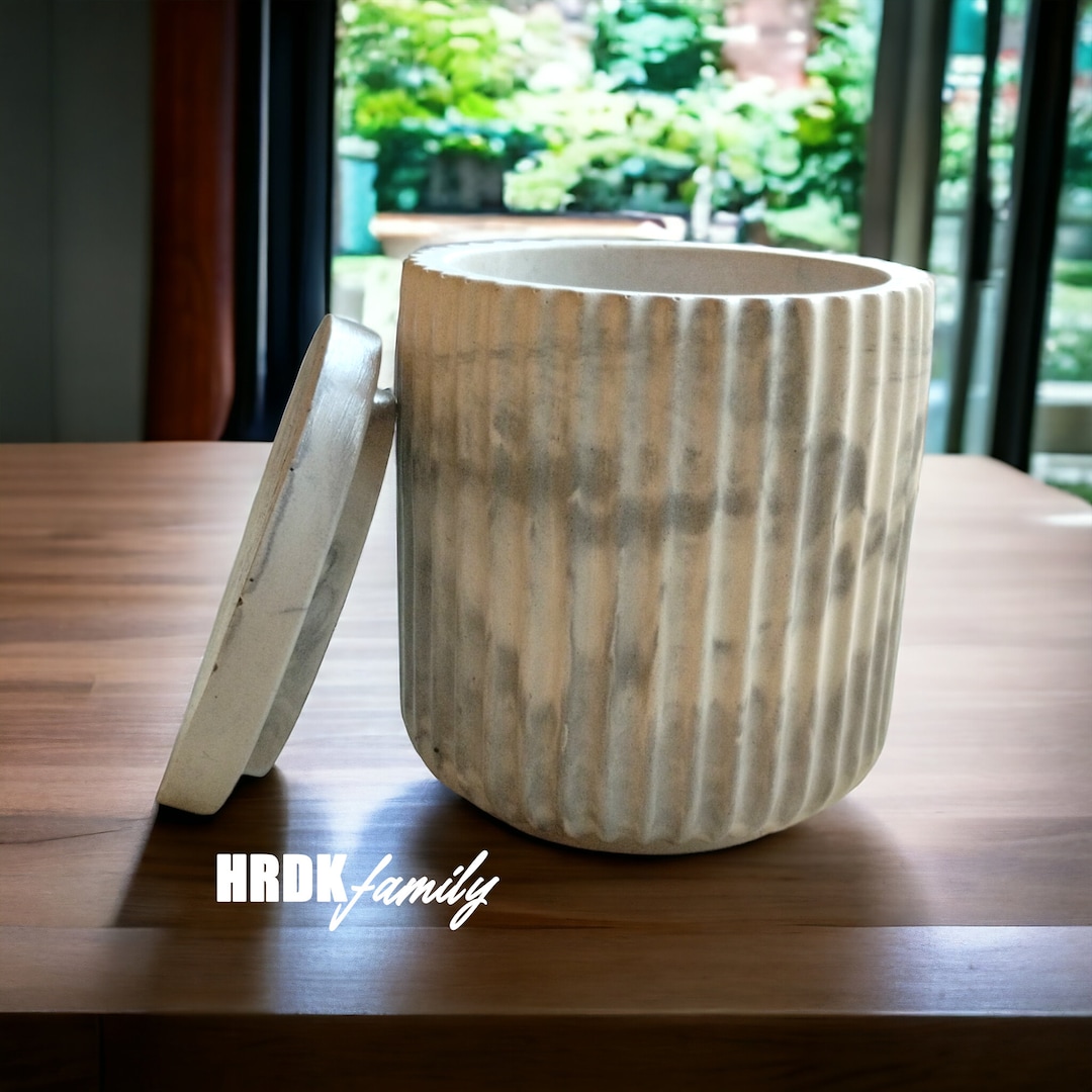 Gypsum Container. Plaster Container for Candle. Plaster Container for ...