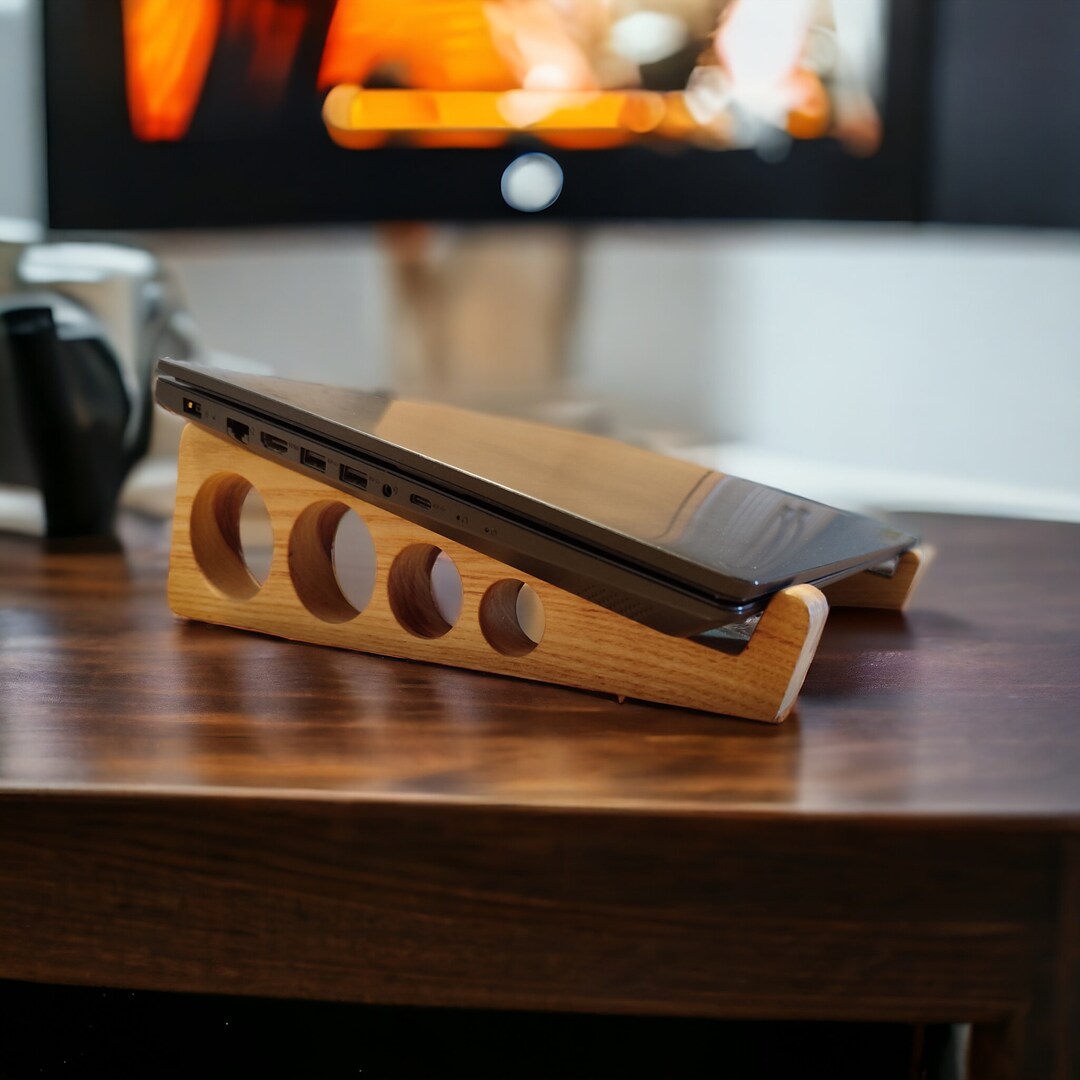 Laptop Holder. Notebook Stand. MacBook Stand Wood. Natural Laptop Stand ...