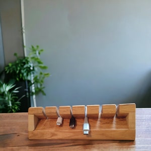 Wooden Wire Holder, Wooden Cable and Charger Organizer, Desk ...