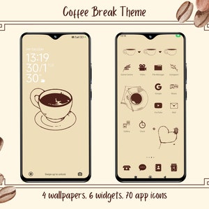 Coffee Break Theme Set, Hand Drawn Icons, Ios and Android Set ...