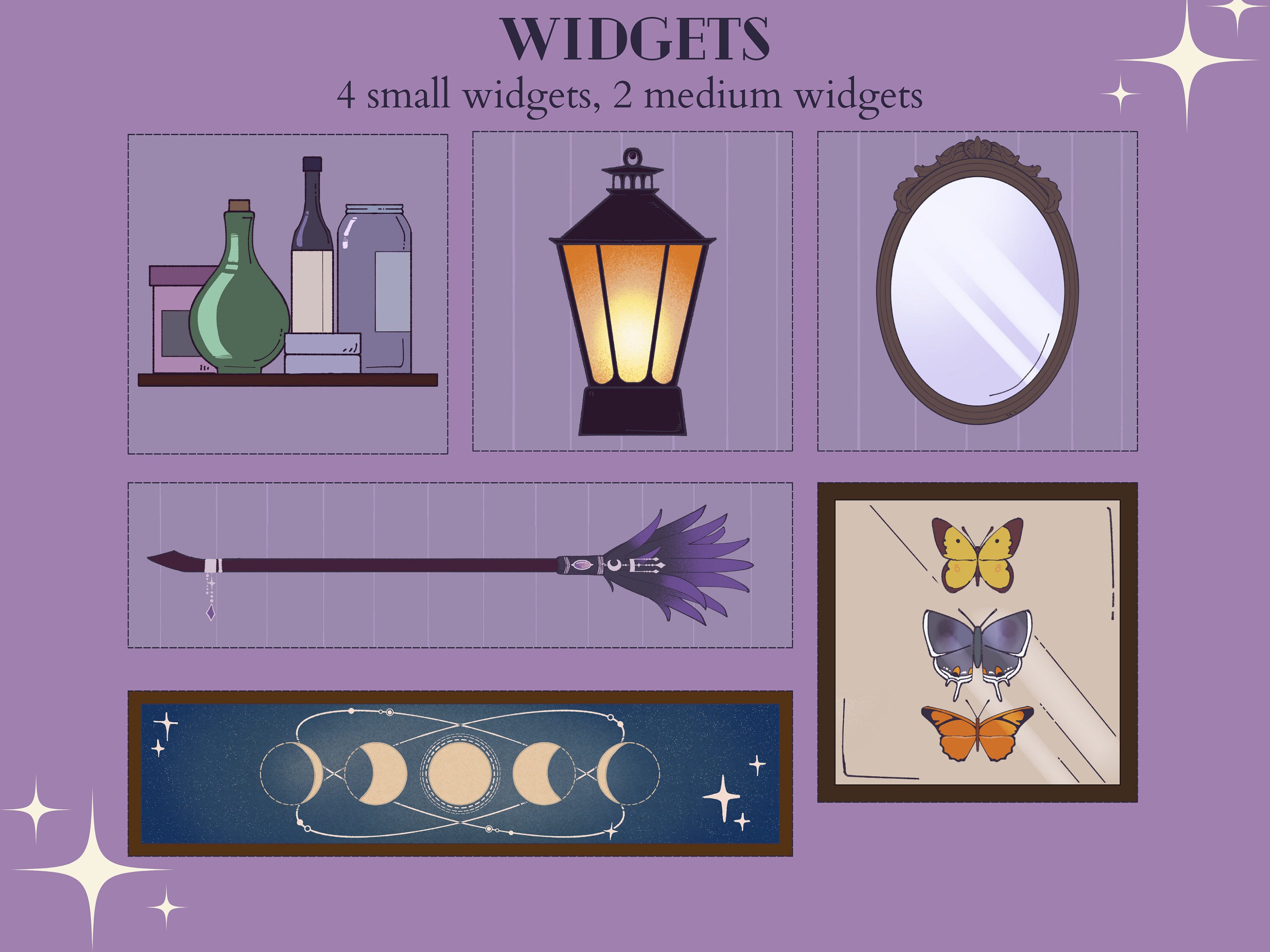 Witch House Theme Set, Hand Drawn App Icons, Ios and Android Set ...