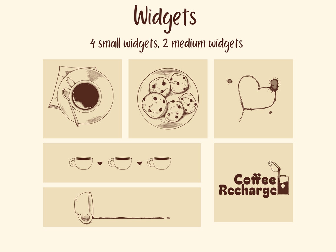 Coffee Break Theme Set, Hand Drawn Icons, Ios and Android Set ...