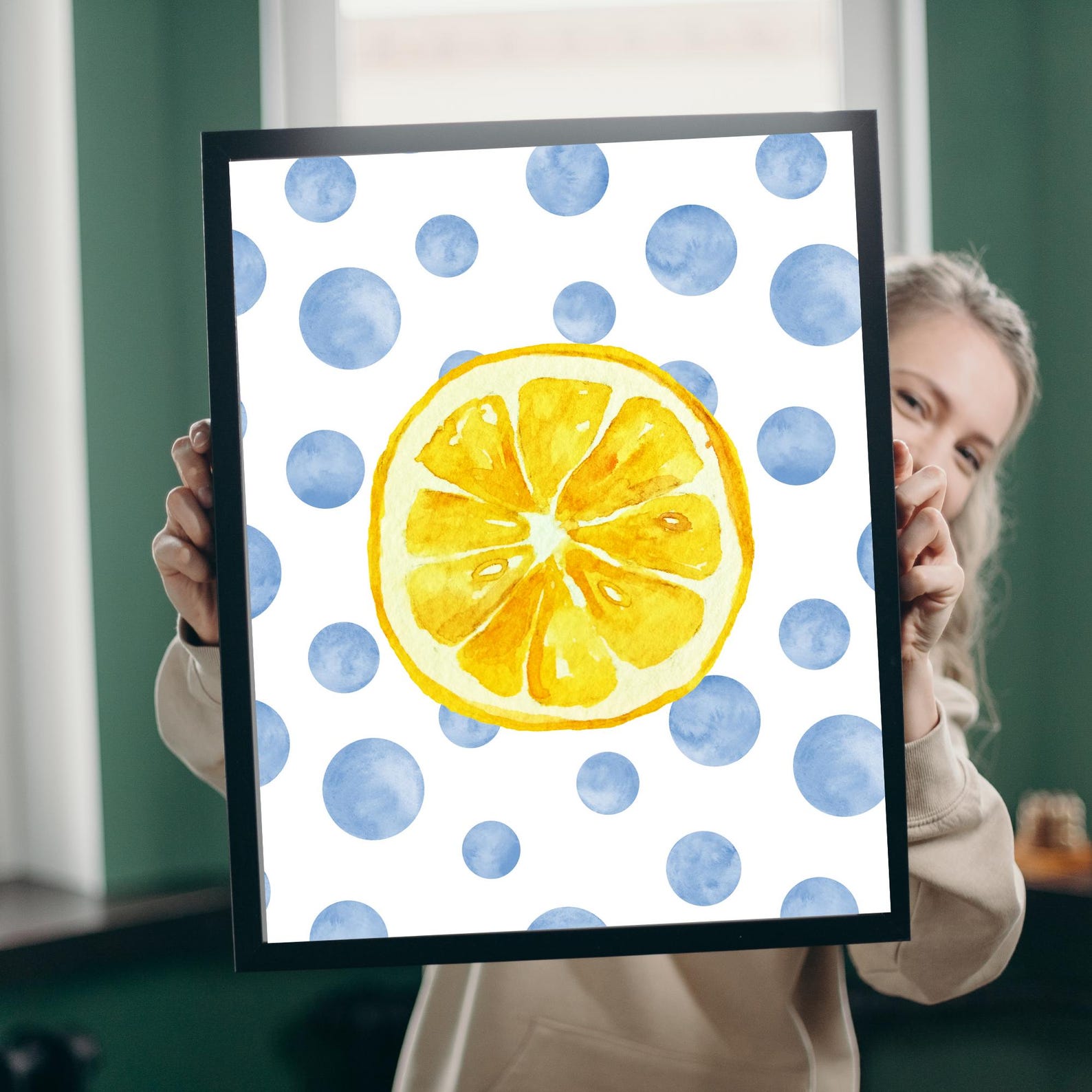 Printable Lemon Slice Poster With Blue Dots | Download | Fresh and Fun ...