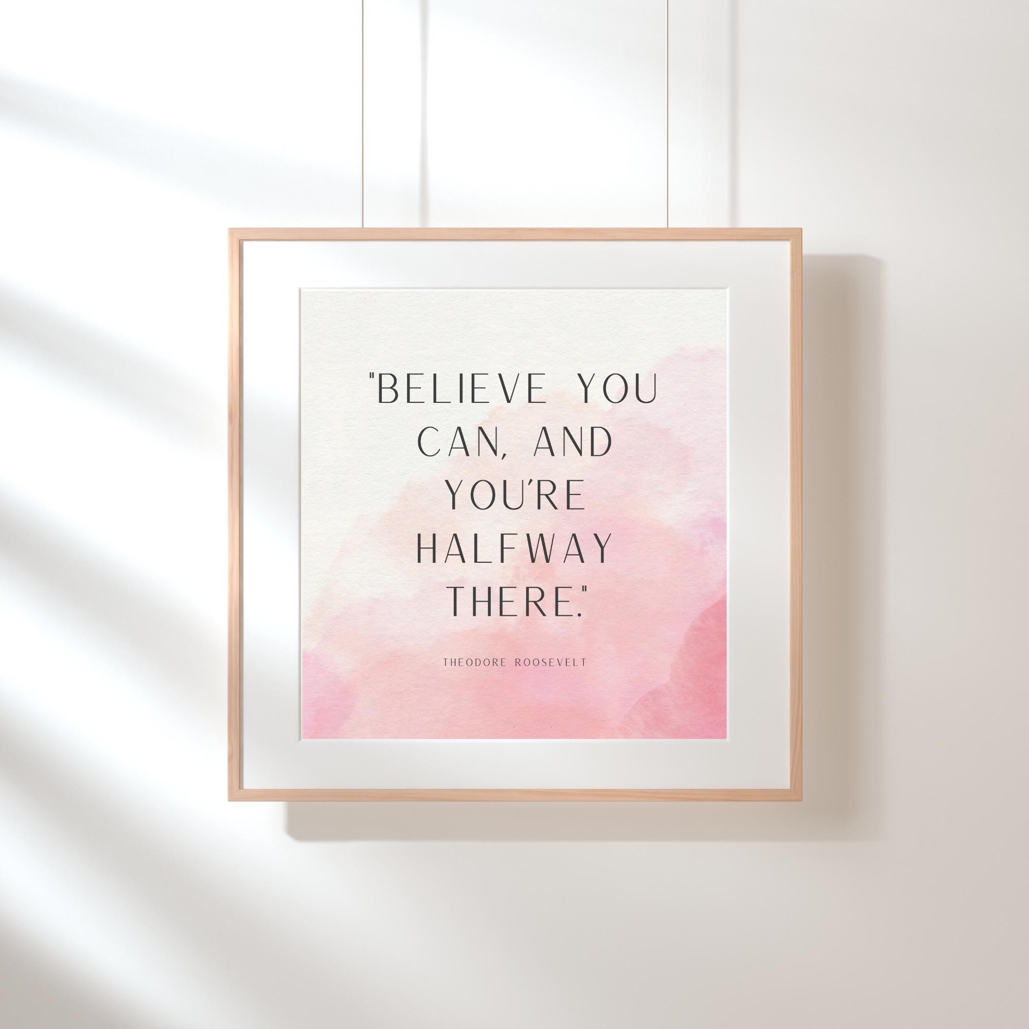 Inspirational Quote Poster | Digital Download | Pink White Background ...