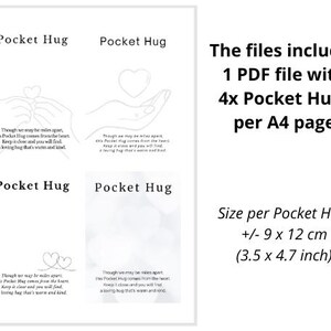 4x Printable Pocket Hug Backing Cards | Instant Download | PNG JPG PDF ...
