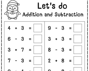 20 Printable Subtraction to 10 Fill in the Blanks Worksheets (numbers 1 ...