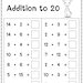 20 Printable Addition to 20 Fill in the Blanks Worksheets (numbers 1–20 ...