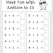 20 Printable Addition to 10 Fill in the Blanks Worksheets (numbers 1-10 ...
