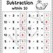 20 Printable Subtraction to 10 Fill in the Blanks Worksheets (numbers 1 ...