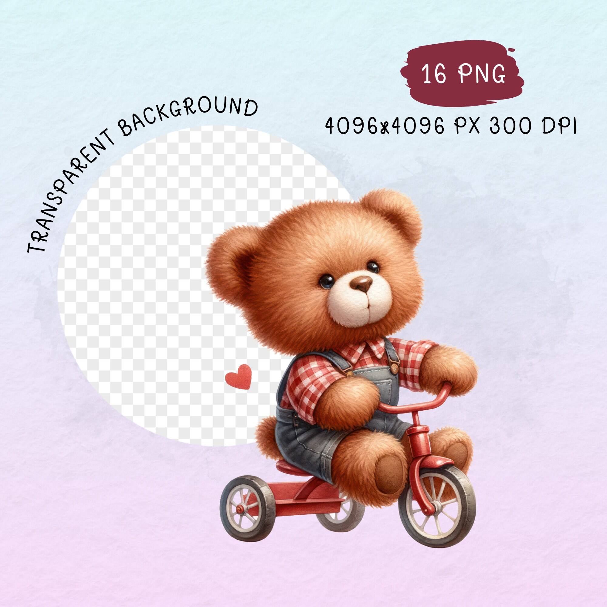 Watercolor Valentines Teddy Bear Clipart, 16 PNG Valentines Day Clipart ...