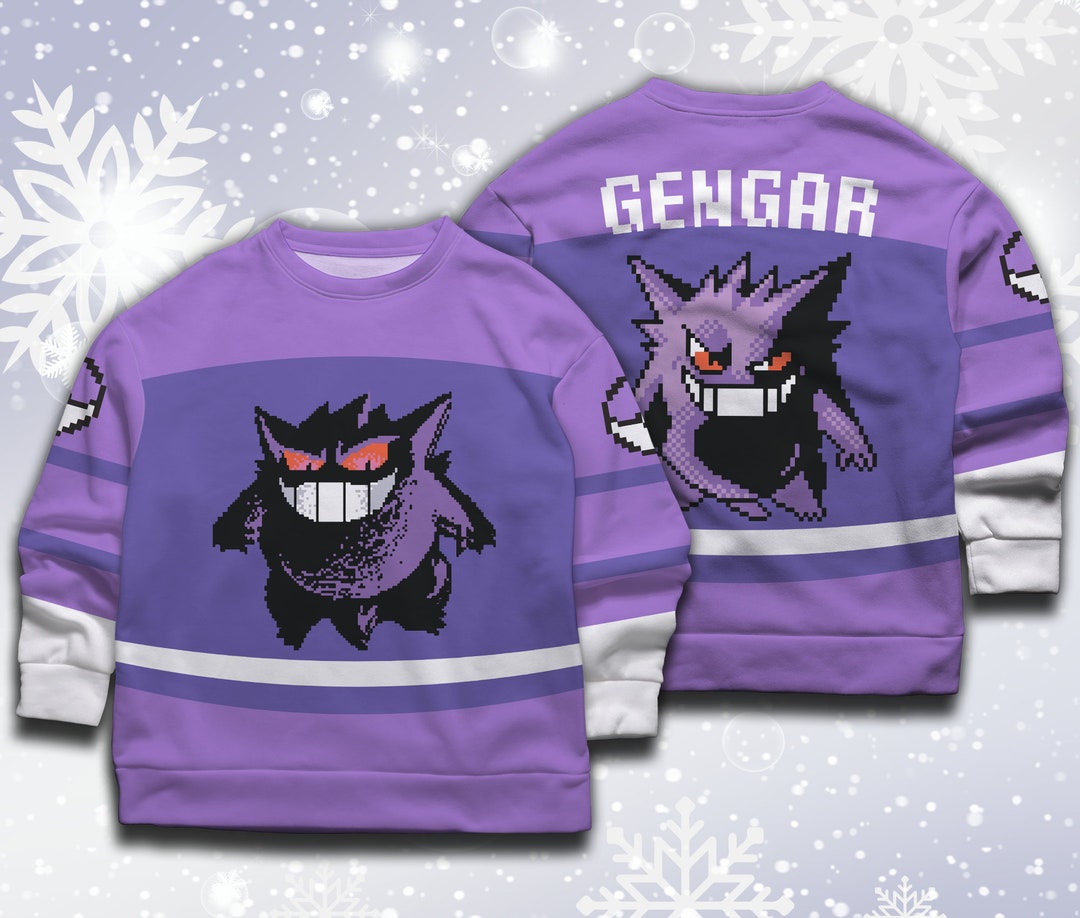 Gengar Sweatshirt Unisex Sweatshirt 8 Bit Style Gengar Shirt Gift - Etsy