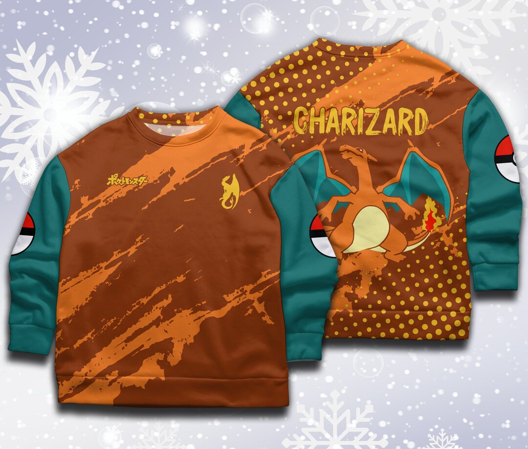 Charizard Sweatshirt Japanese Anime Shirt Fire Charizard Shirt Gift - Etsy