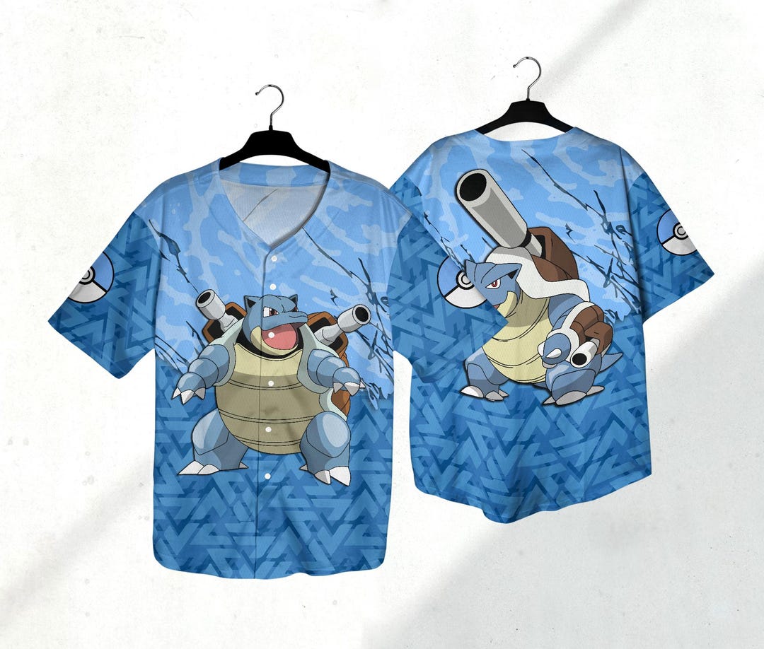 Blastoise Jersey Japanese Anime Baseball Jersey Blastoise Birthday ...