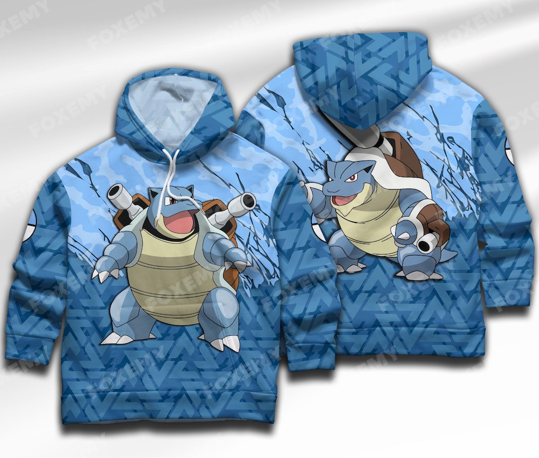 Blastoise Hoodie Japanese Anime Unisex Hoodie Blastoise Birthday ...