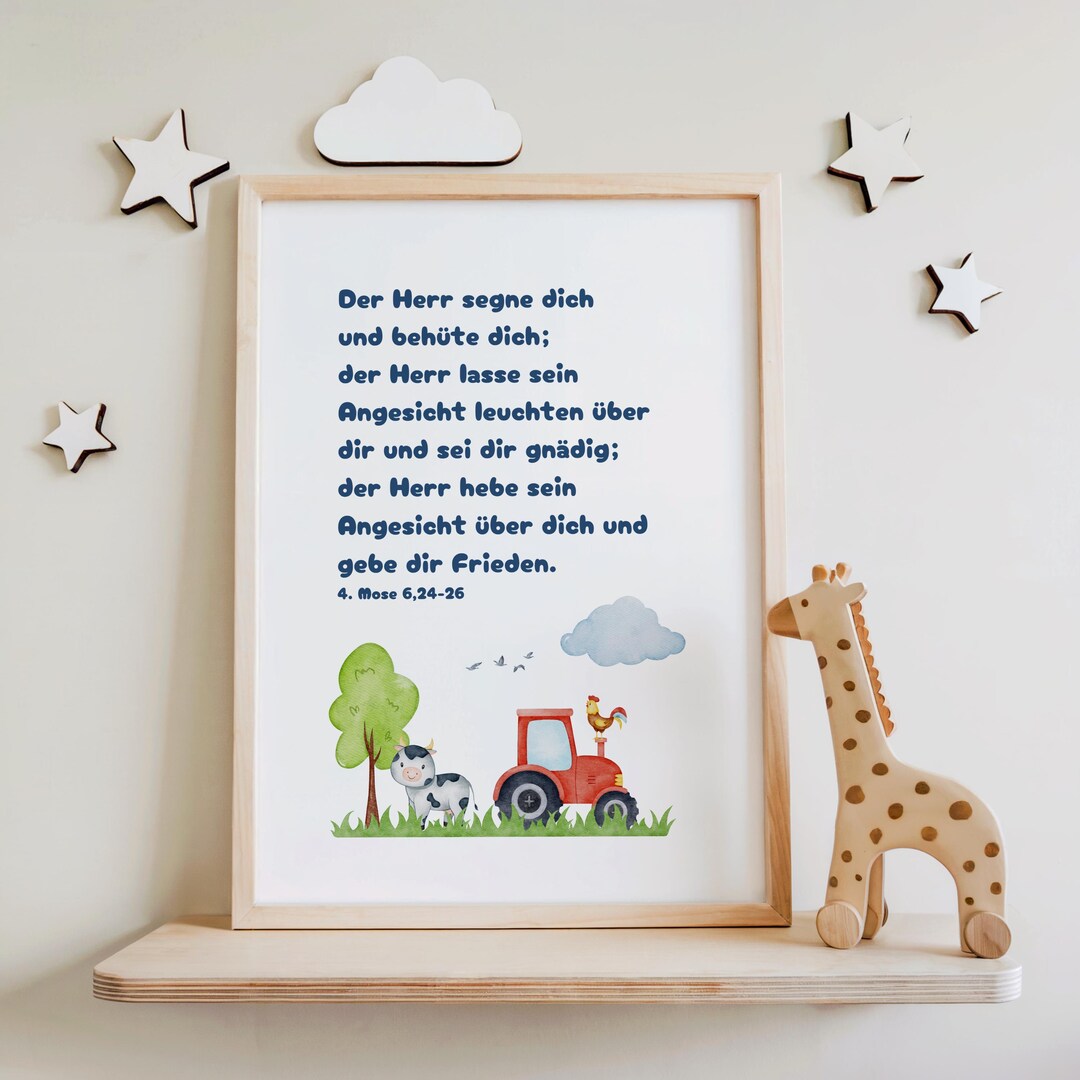 Christian Poster Aaronic Blessing Children's Poster Boys Nursery ...