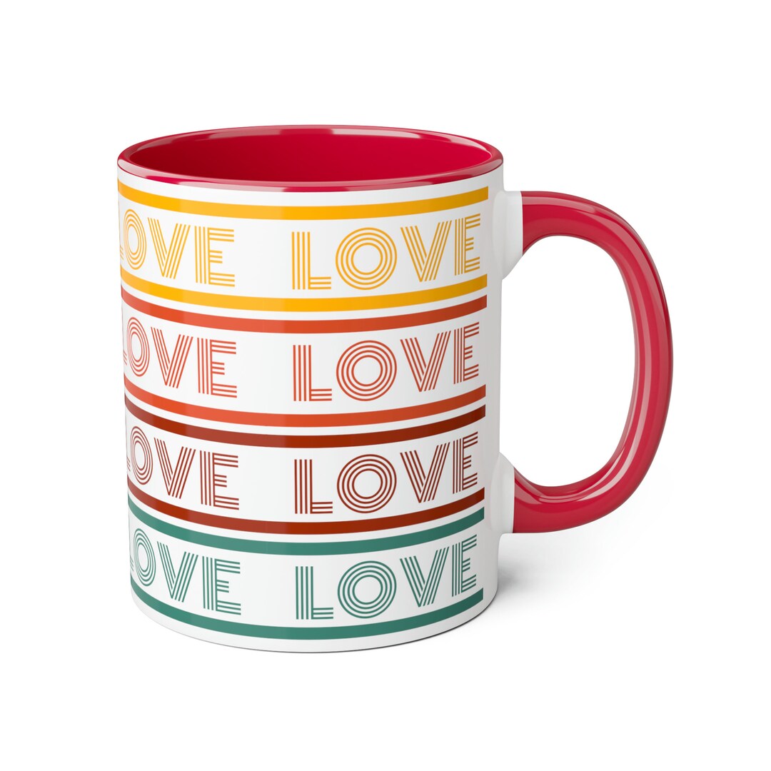 Retro Love in a Cup Coffee Mug Tea Mug Unique Gift for Her New Office ...