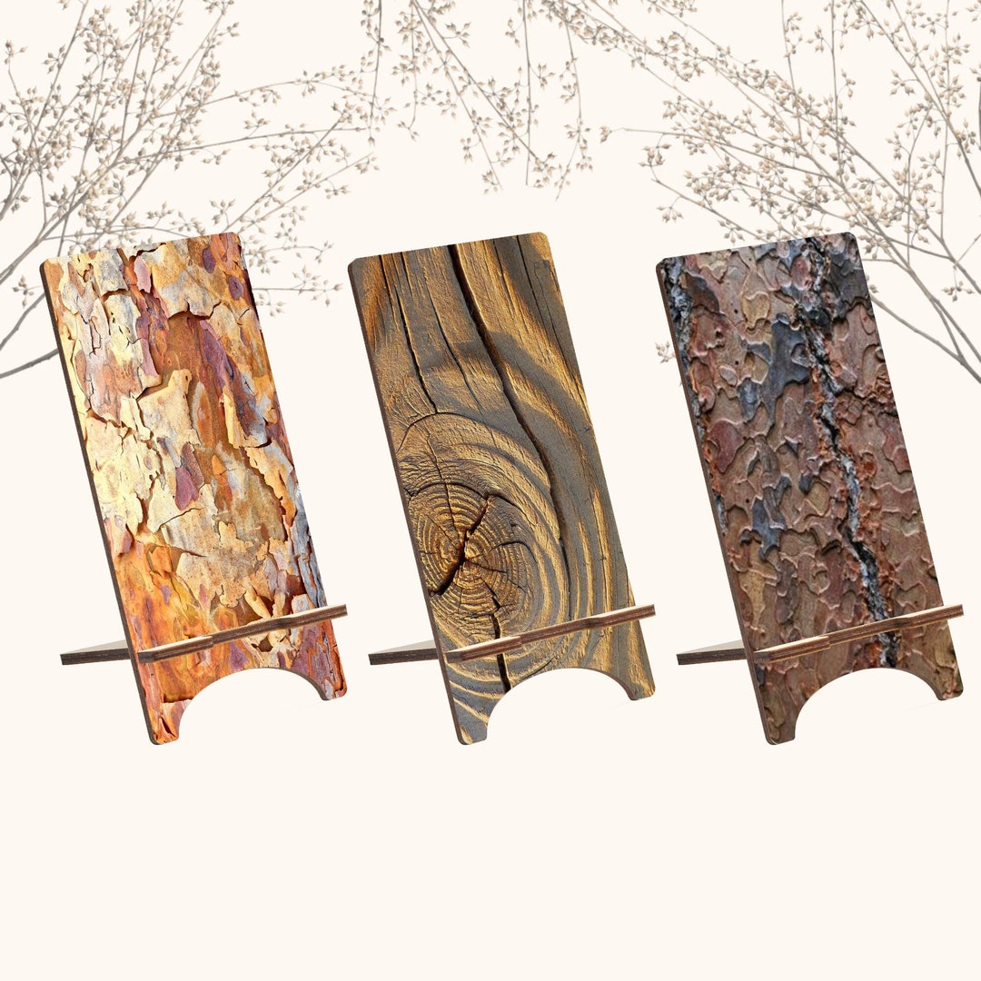Lumber Wood Phone Stand, Log Holder for iPhone 14 13 12 11 Pro Max ...