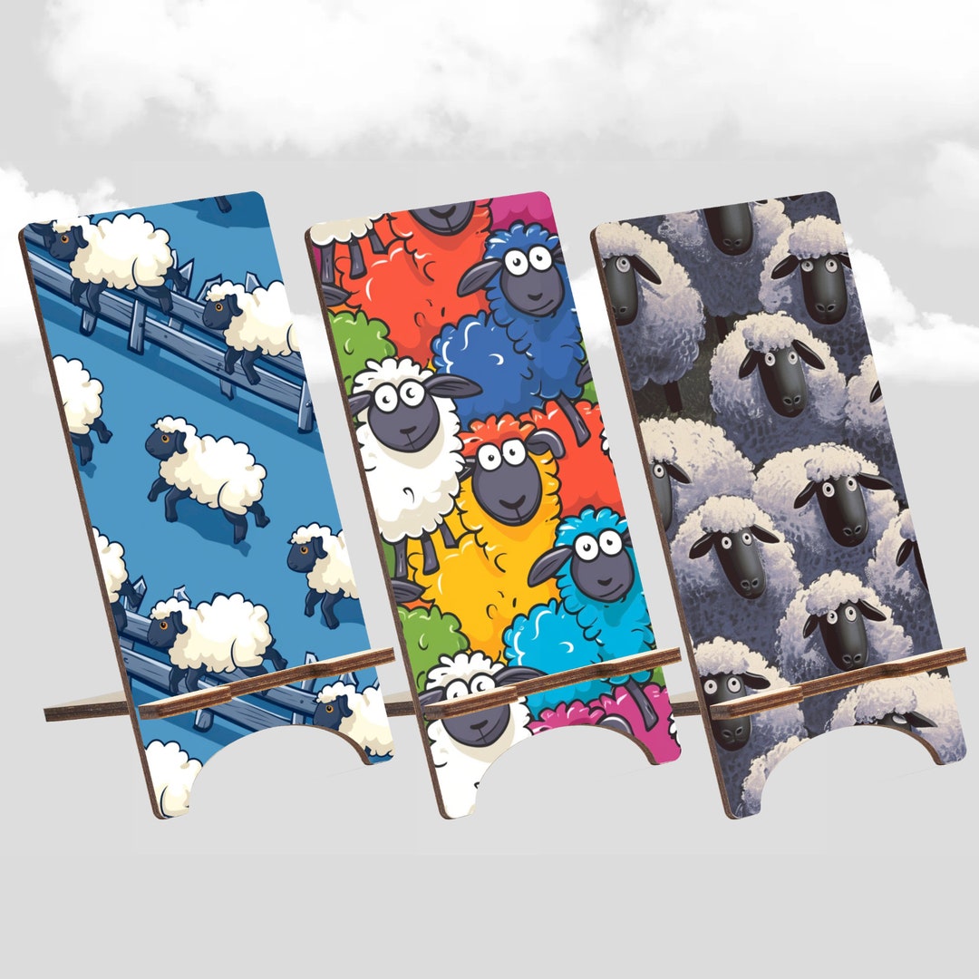 Sheep Wood Phone Stand, Herd Holder for iPhone 14 13 12 11 Pro Max ...
