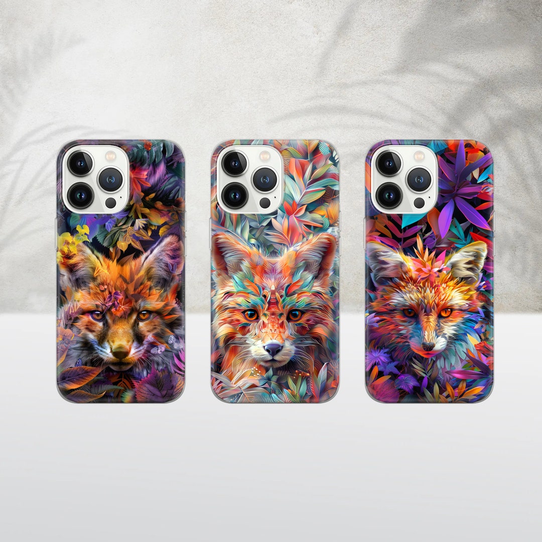 Fox Phone Case Wild Animal Cover for iPhone 16 Pro, 15, 14, 13, 12, 11 ...
