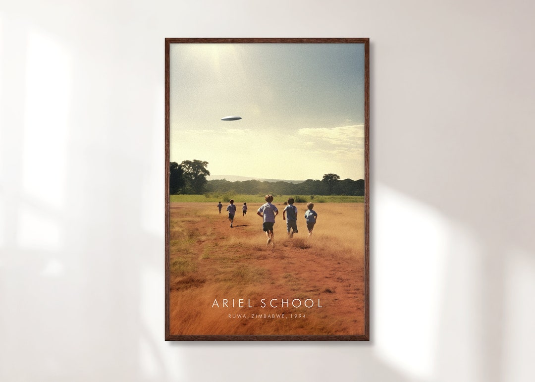Ariel School Zimbabwe UFO Art Print, Alien Wall Art Poster ...