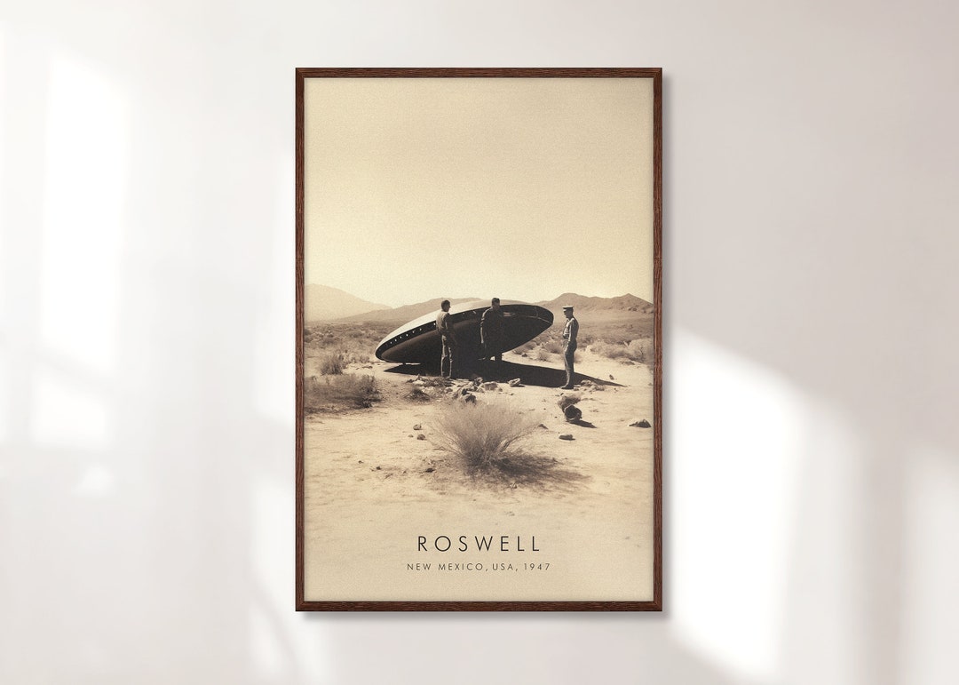 Roswell, New Mexico, UFO Art Print, Alien Wall Art Poster, Housewarming ...