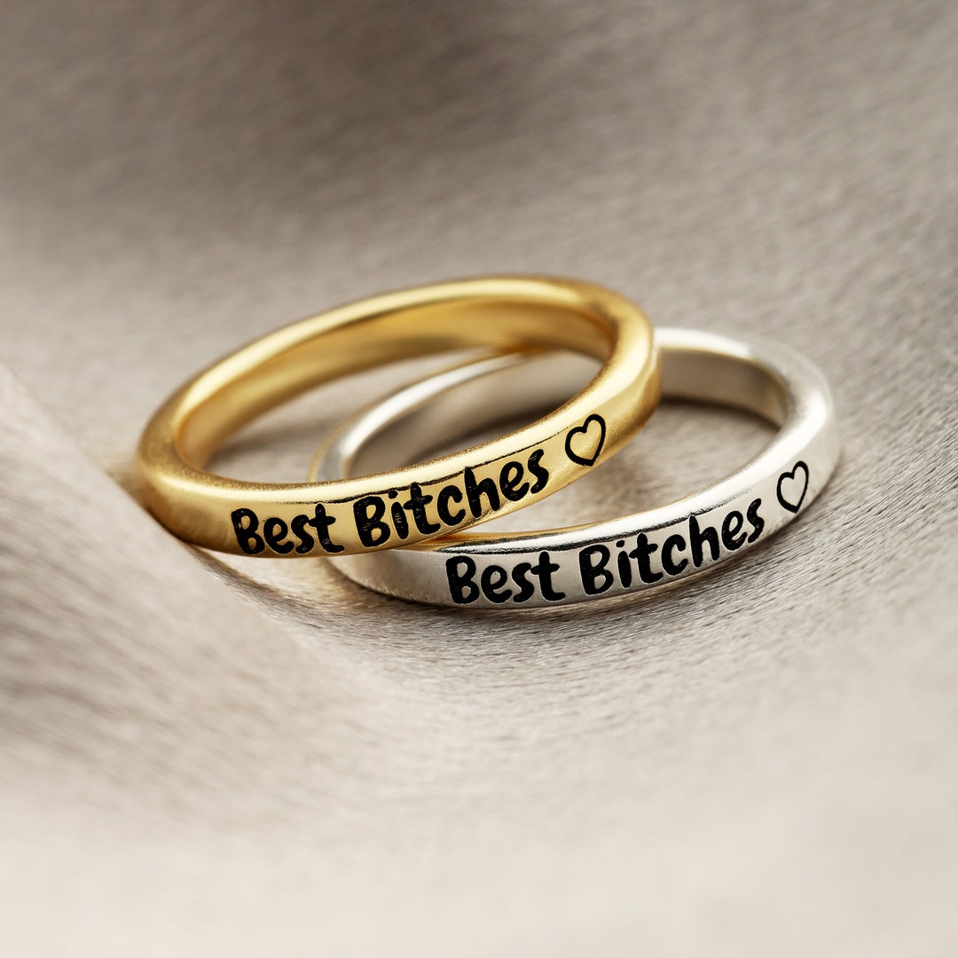 Best Bich Ring, Best Bich Jewelry, Metal Stamped Rings, Best Friendship ...