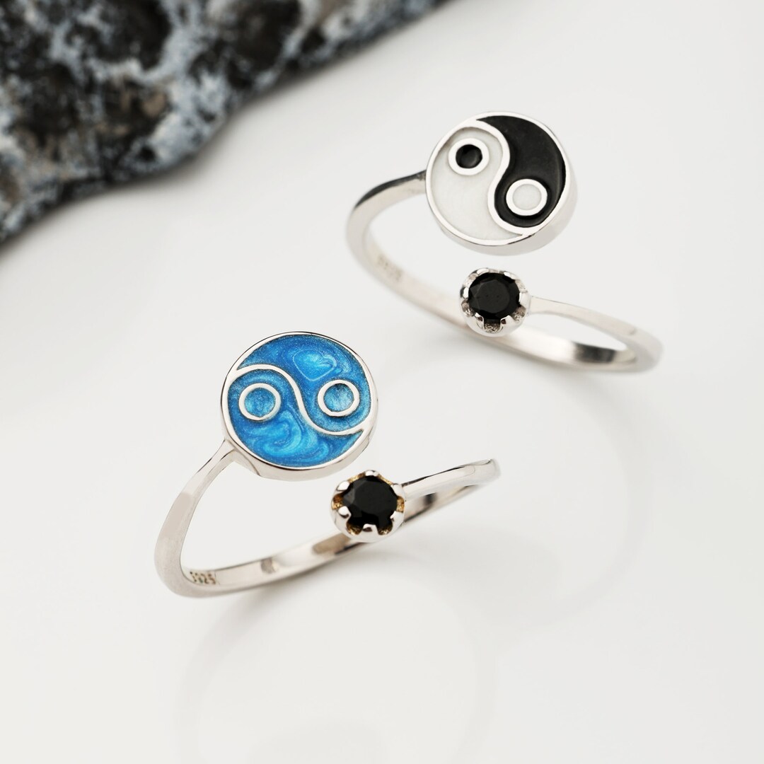 Yin Yang Ring, Signet Ring, Yin Yang Spinner Fidget Anxiety Ring ...