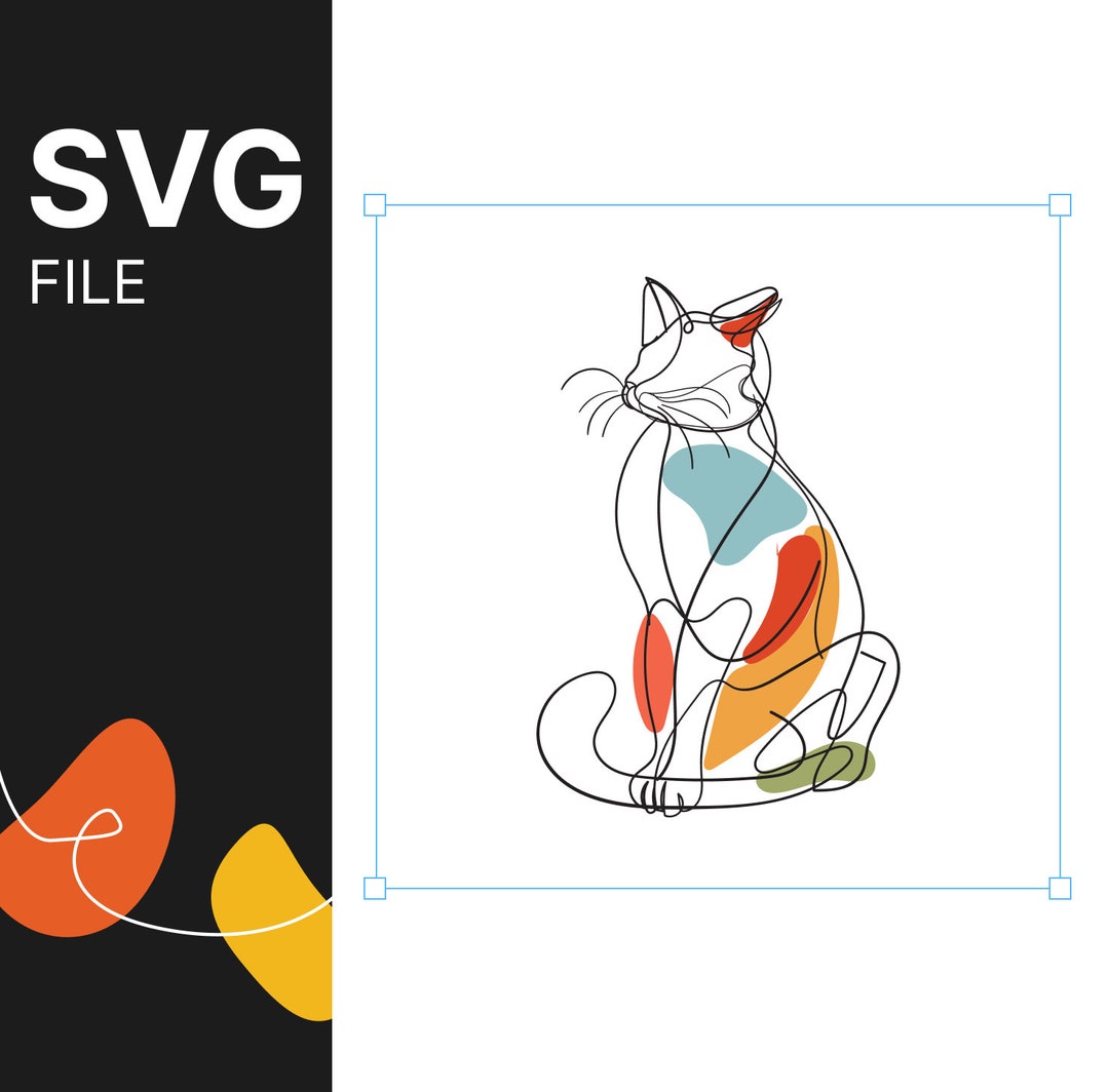 Minimalist Cat Line Art, Vector File, Digital Print, Vector File, Cat ...