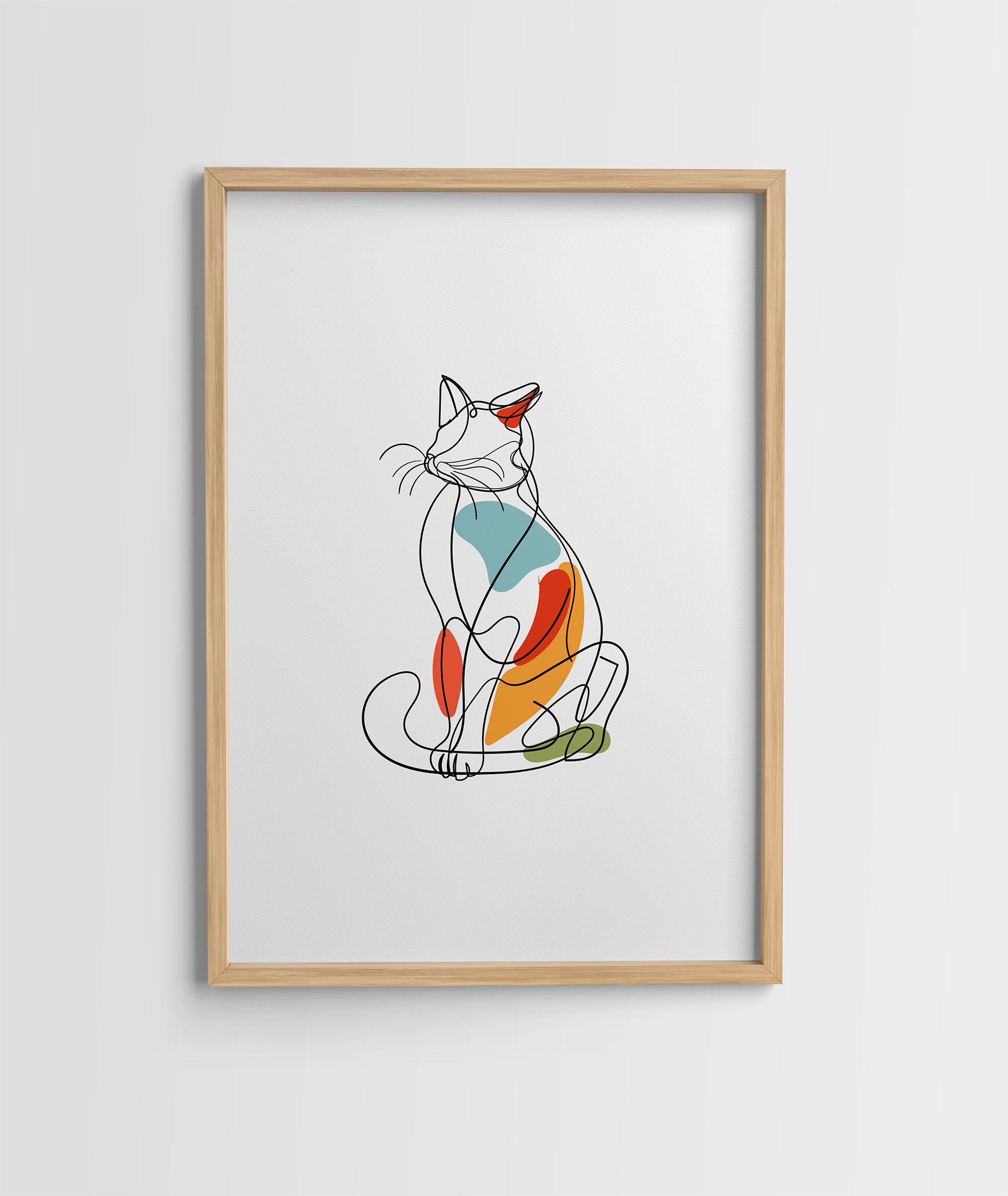 Minimalist Cat Line Art, Vector File, Digital Print, Vector File, Cat ...