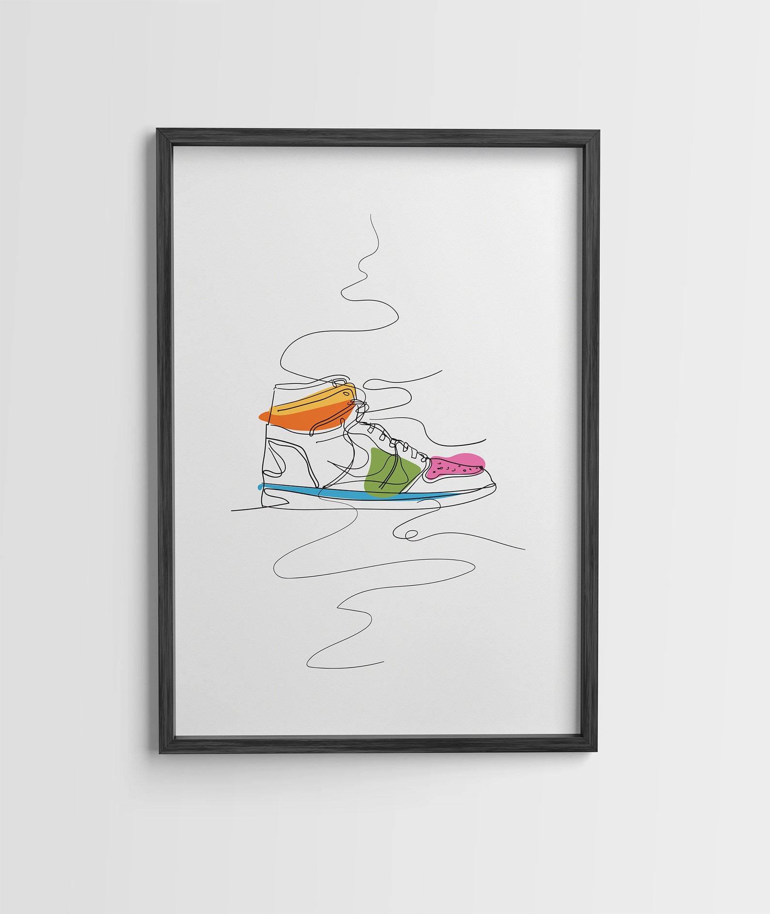 Minimalist Shoe Line Art, Vector File, Digital Print, Abstract Drawing ...