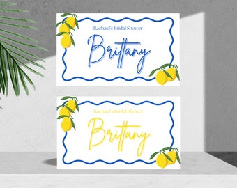 Lemon Bridal Shower Name Tag: Citrus Theme (canva Digital Download) - Etsy