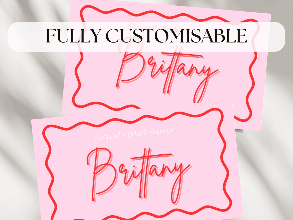 Printable Bridal Shower Name Tag Hens Party Name Tag Canva Digital ...