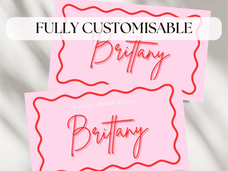 Printable Bridal Shower Name Tag Hens Party Name Tag Canva Digital ...