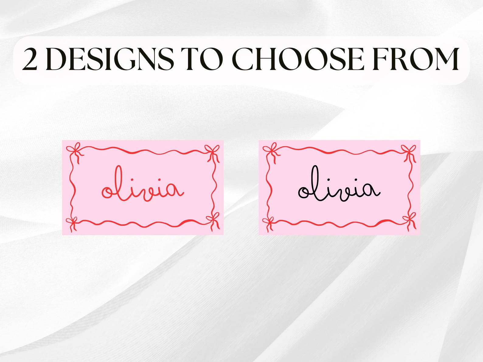 Bridal Shower Name Tag: Pink Bow Design (canva Digital Download) - Etsy