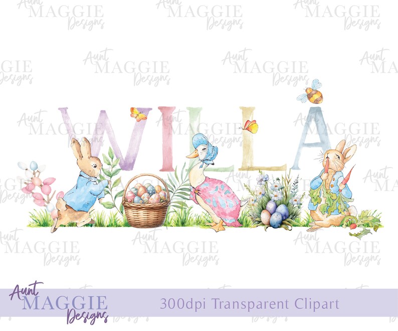 Willa Peter Rabbit Flopsy Bunny, First Easter 2024 Sublimation Design ...