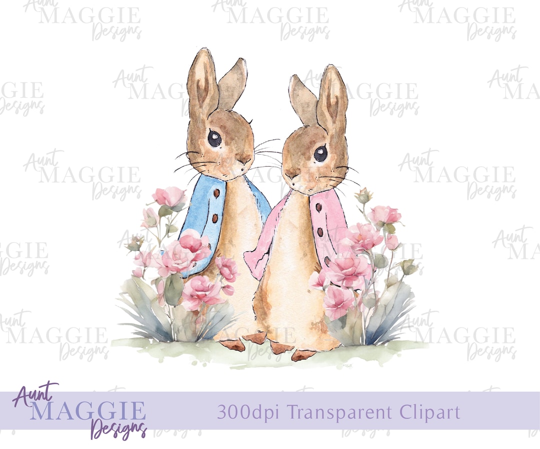 Flopsy Bunny, Peter Rabbit, Sublimation Clipart Design, Watercolor ...