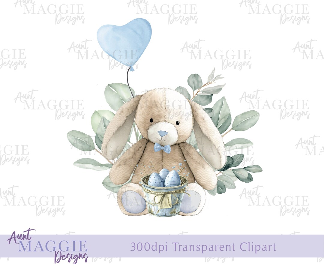 Watercolor Bunny Clipart, Easter Design, Pastel PNG (digital Download ...