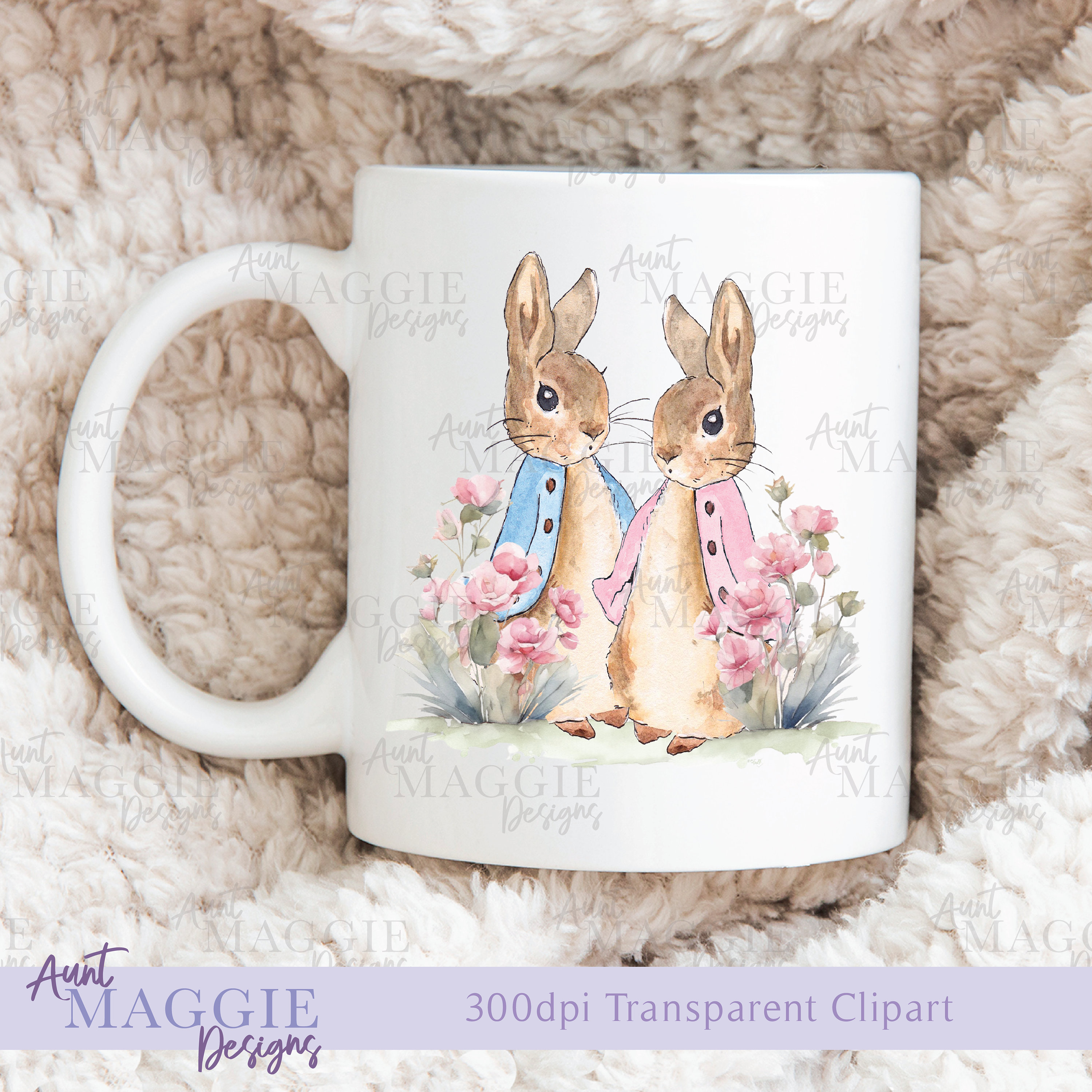 Flopsy Bunny, Peter Rabbit, Sublimation Clipart Design, Watercolor ...
