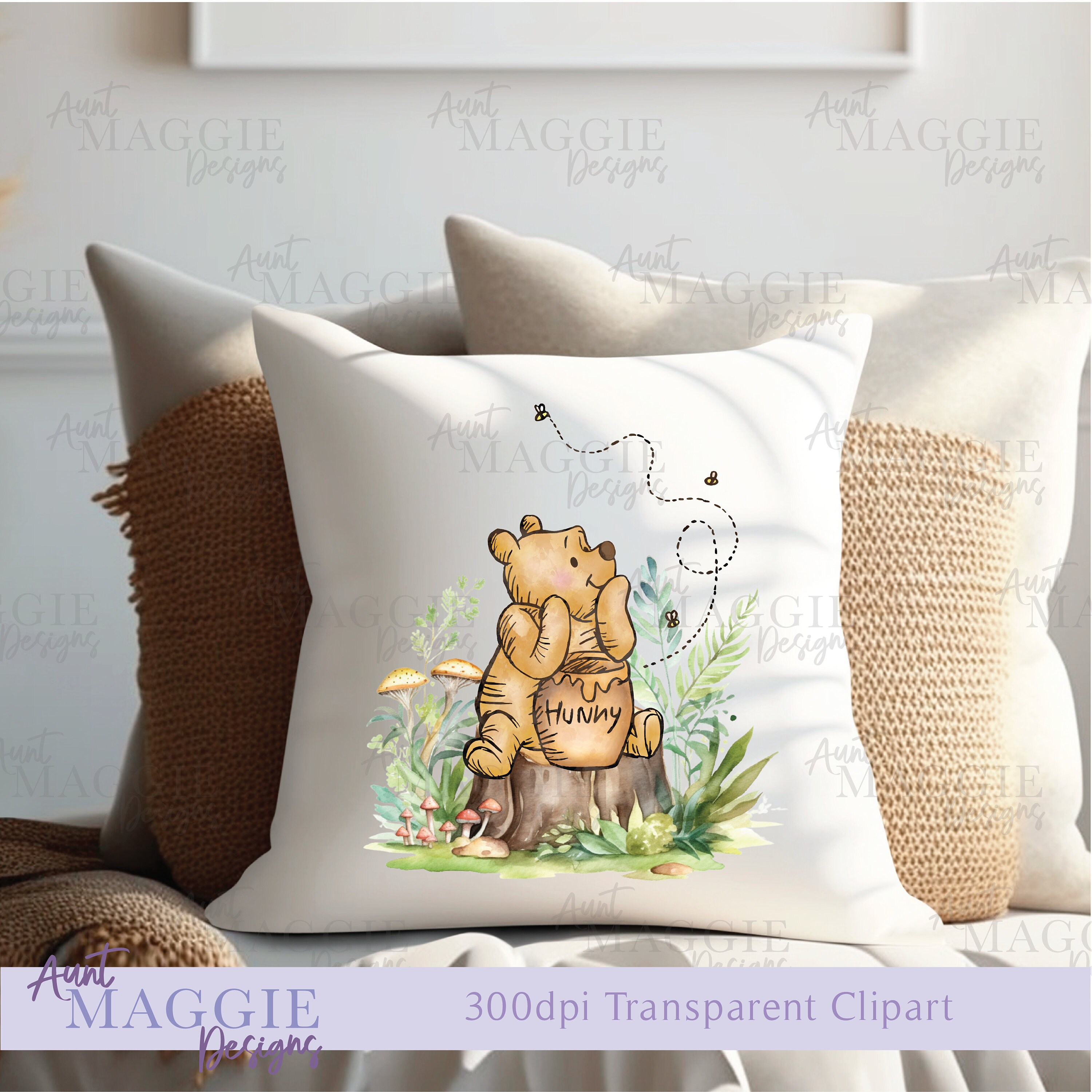 Classic Winnie the Pooh Clipart PNG Sublimation UV-DTF Transparent ...