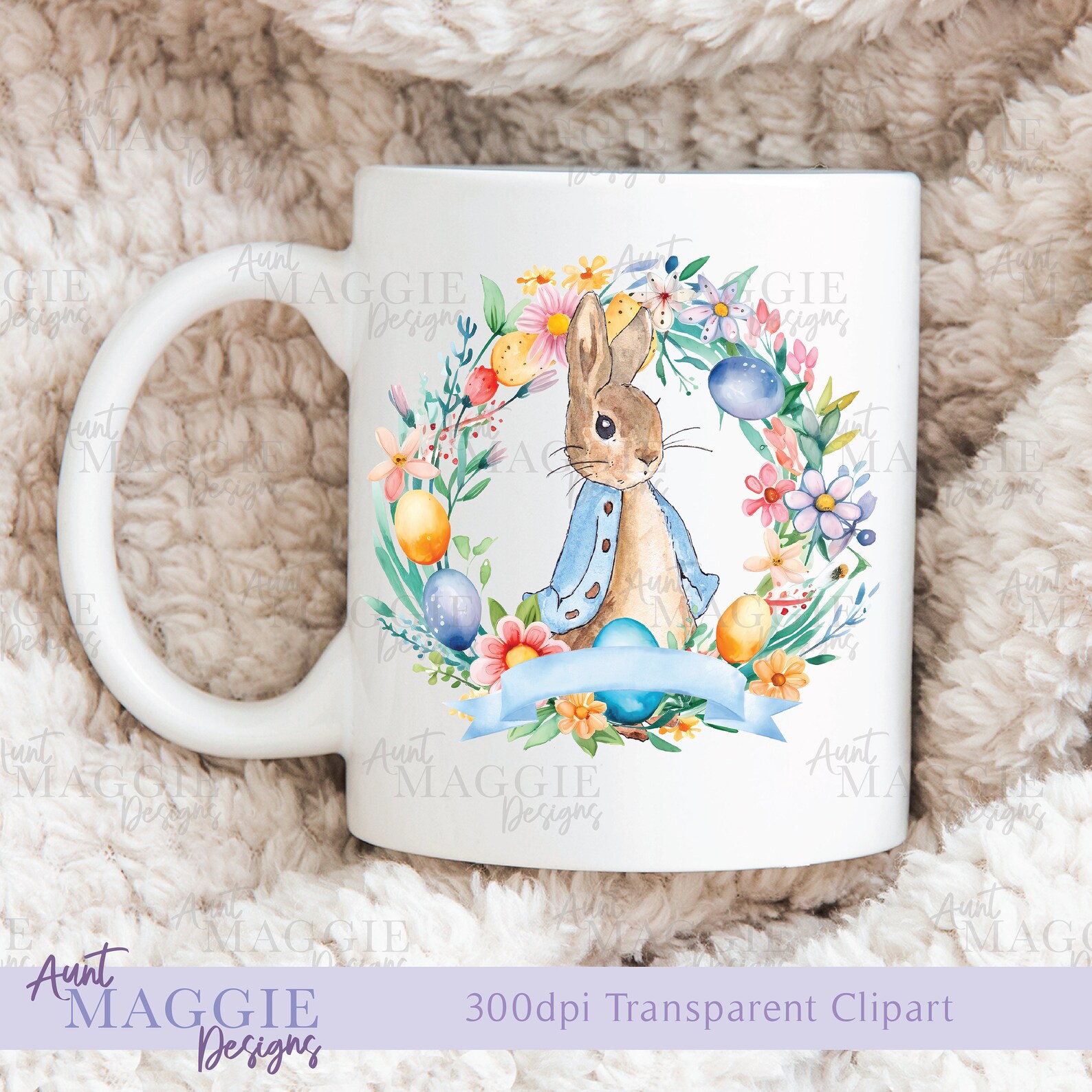 Peter Rabbit, Flopsy Bunny, Clipart, Easter Wreath Sublimation Design ...